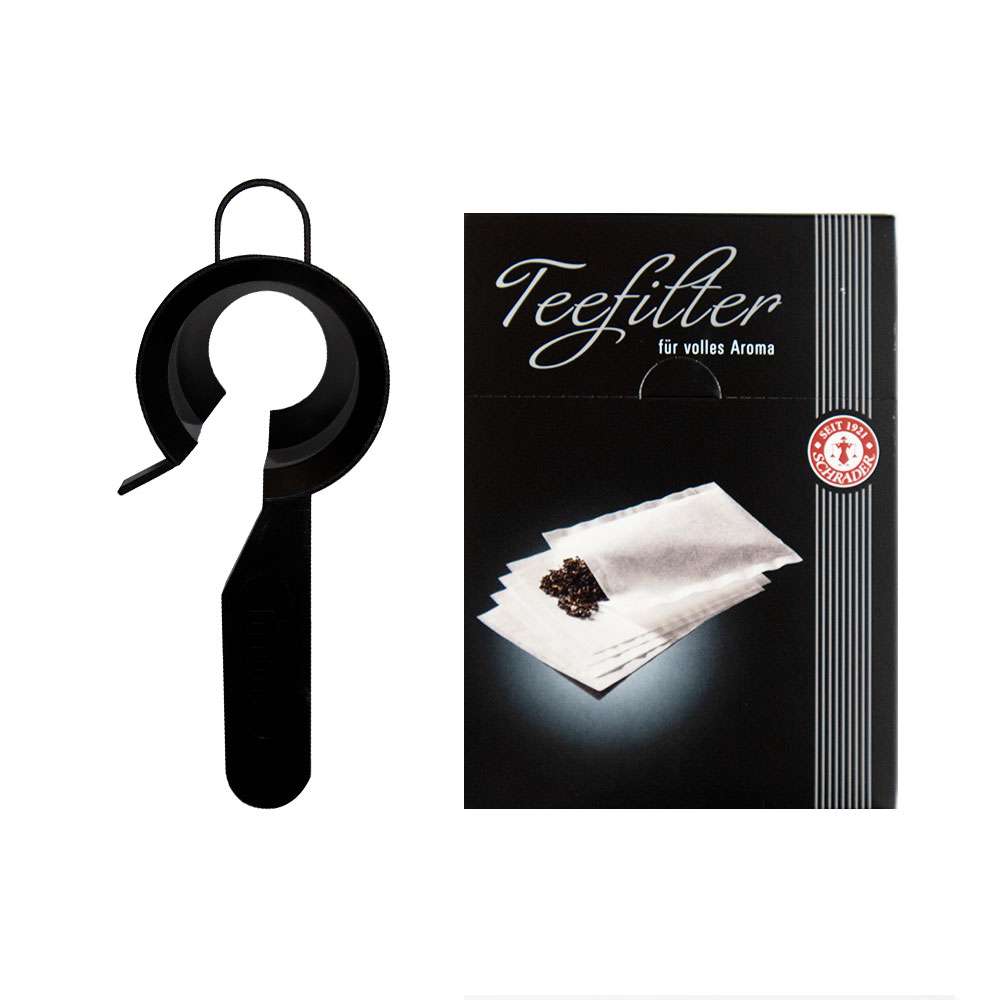 Teefilterhalter mit Teefiltern - im Tee-Shop von Schrader!