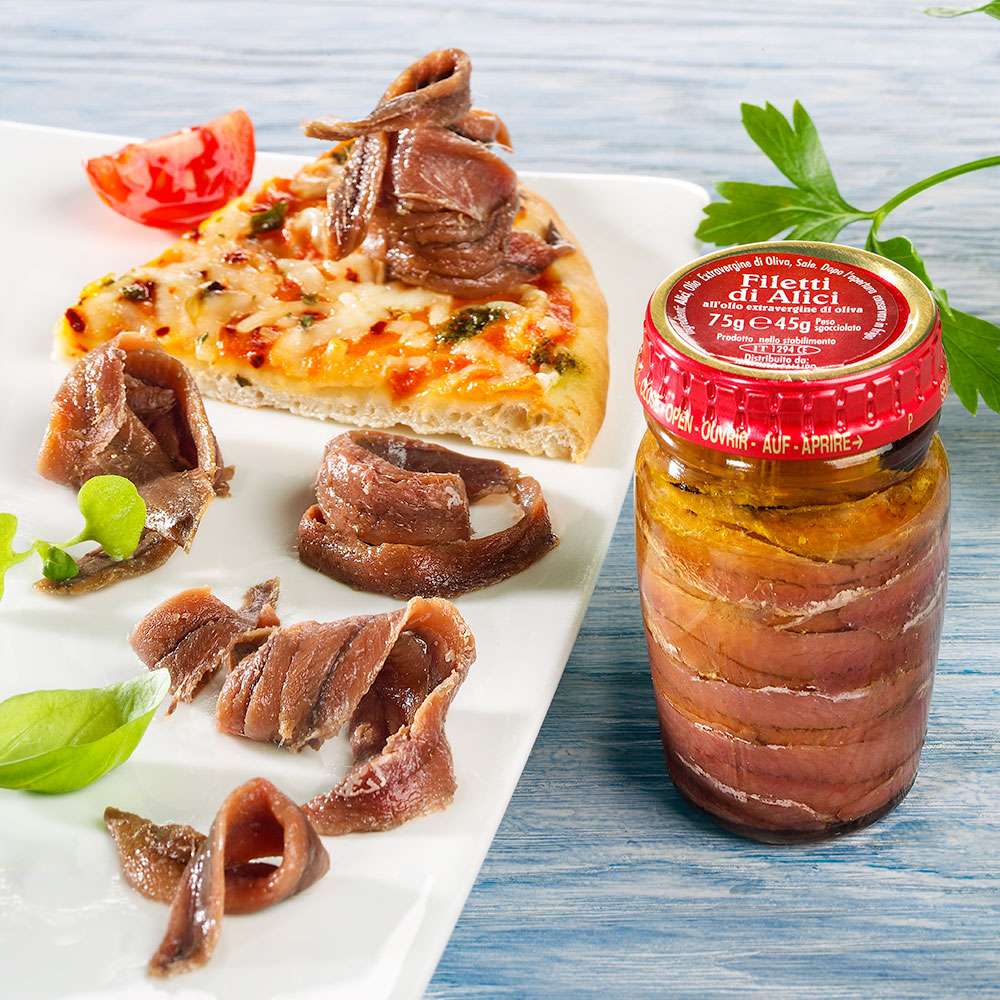 Lebensmittel Italien - Sardellen in Öl bei Schrader